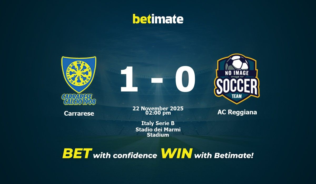 Prognóstico, Odds e Dicas de Apostas Carrarese vs AC Reggiana 22/11/2025