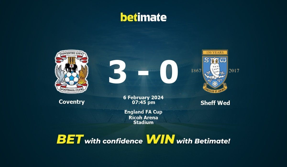 Coventry vs Sheff Wed Prognóstico, Odds e Dicas de Apostas 02/06/2024