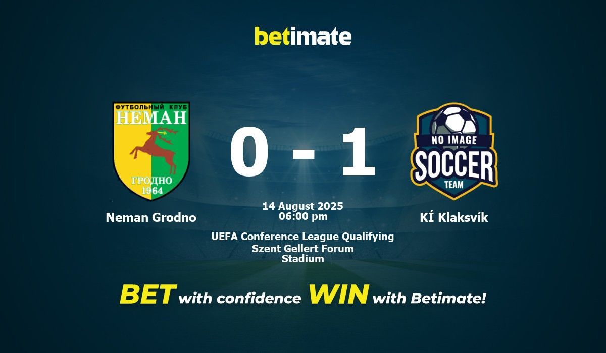 Neman Grodno vs KÍ Klaksvík Prognóstico, Odds e Dicas de Apostas 14/08/2025