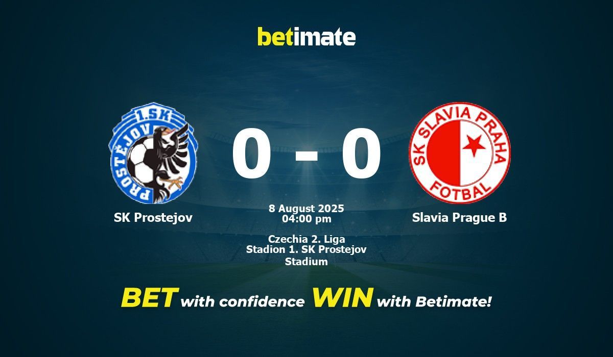 SK Prostejov vs Slavia Praga B Prognóstico, Odds e Dicas de Apostas 08 ...