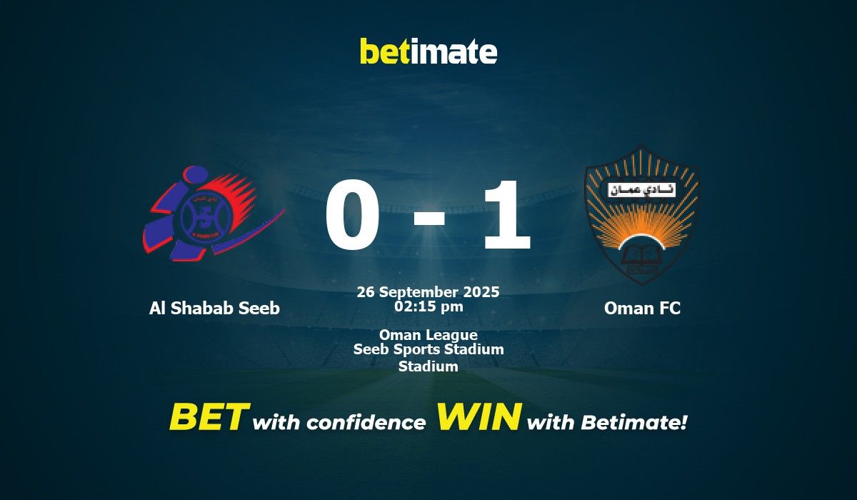 Al Shabab Seeb vs Oman FC Förutsägelse, odds och speltips 26/9/2025
