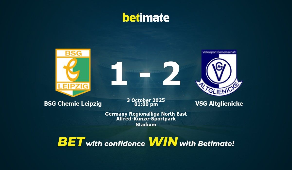 BSG Chemie Leipzig vs VSG Altglienicke Förutsägelse, odds och speltips ...