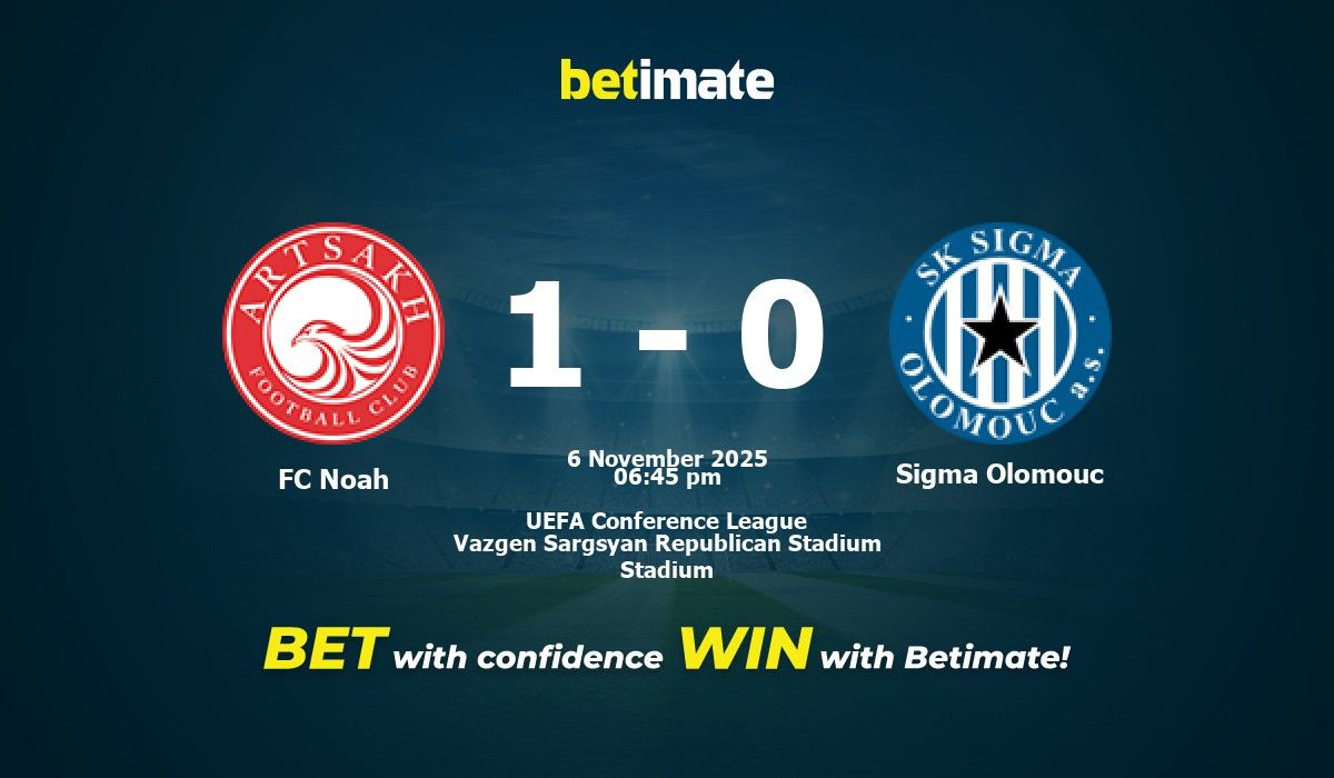 FC Noah vs Sigma Olomouc Förutsägelse, Odds och Speltips 11/06/2025