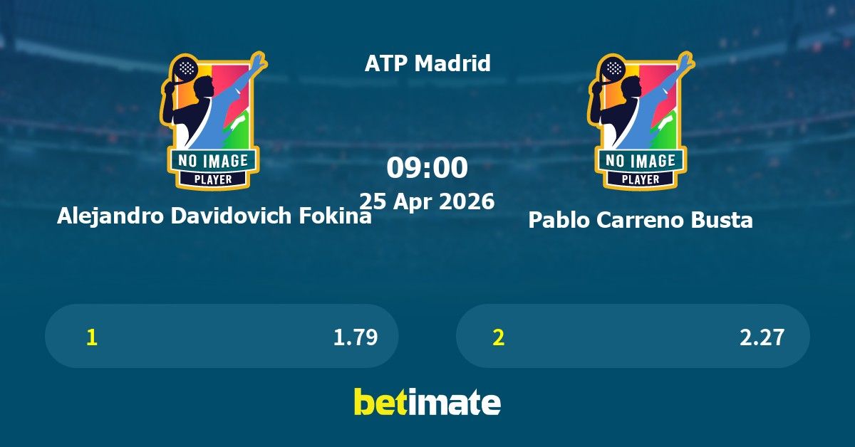 Alejandro Davidovich Fokina vs Pablo Carreno Busta Prediction, Tennis ...