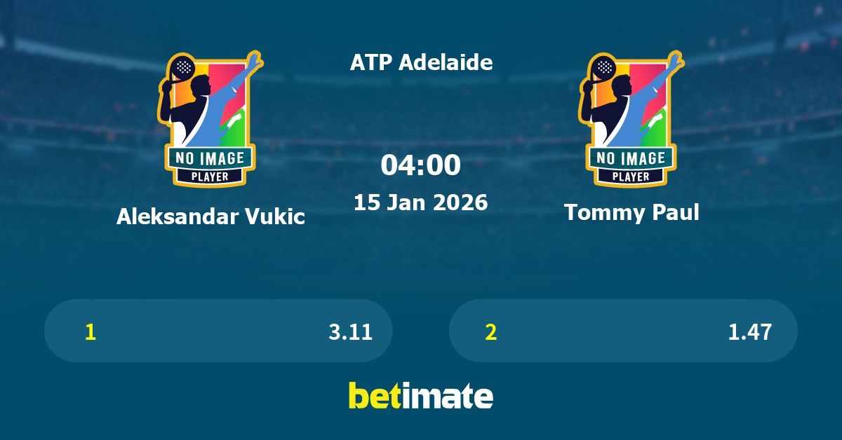 Aleksandar Vukic vs Tommy Paul Prediction, Tennis Odds & Betting Tips ...