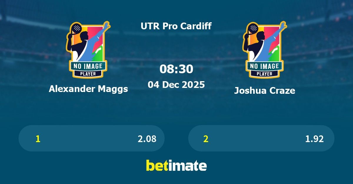Alexander Maggs vs Joshua Craze Prediction, Tennis Odds & Betting Tips ...