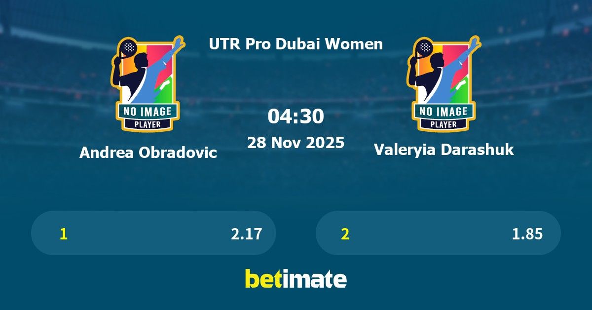 Andrea Obradovic vs Valeryia Darashuk Prediction, Tennis Odds & Betting ...