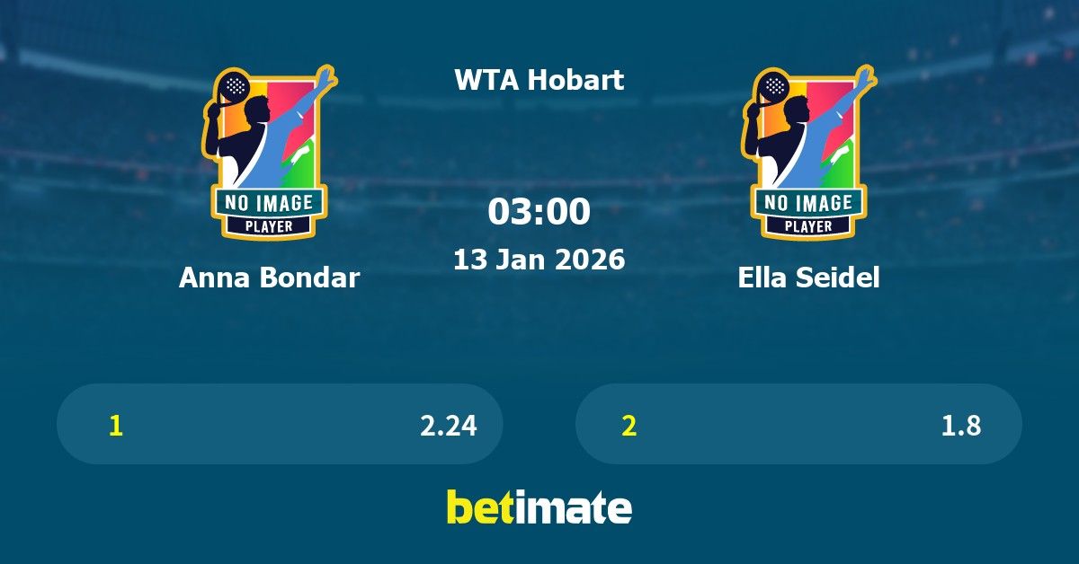 Anna Bondar vs Ella Seidel Prediction, Tennis Odds & Betting Tips 13/01 ...