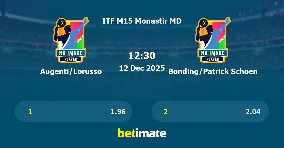 Augenti/Lorusso vs Bonding/Patrick Schoen Prediction, Tennis Odds ...