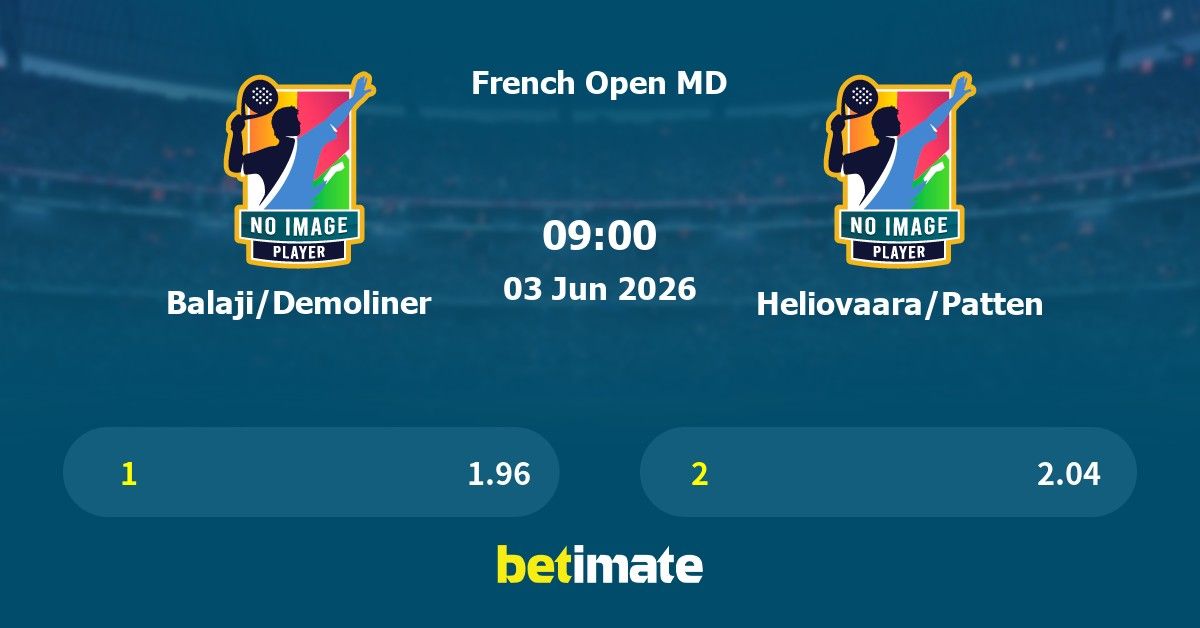 Balaji/Demoliner vs Heliovaara/Patten Prediction, Tennis Odds & Betting ...