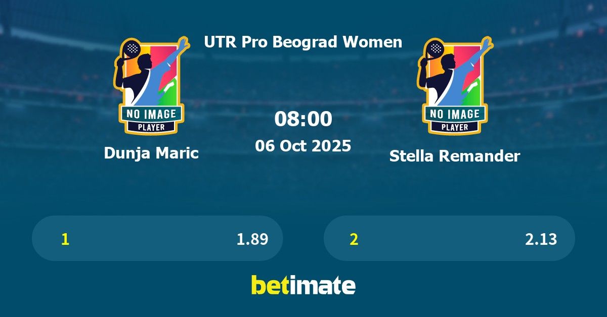 Dunja Maric vs Stella Remander Prediction, Tennis Odds & Betting Tips ...