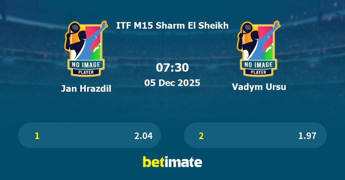 Jan Hrazdil vs Vadym Ursu Prediction, Tennis Odds & Betting Tips 05/12/2025