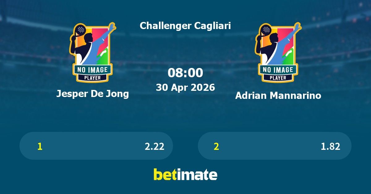 Jesper De Jong vs Adrian Mannarino Prediction, Tennis Odds & Betting ...