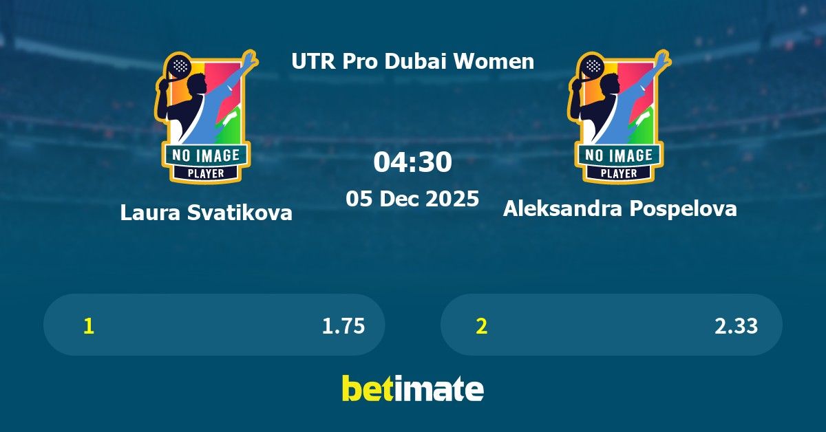 Laura Svatikova vs Aleksandra Pospelova Prediction, Tennis Odds ...