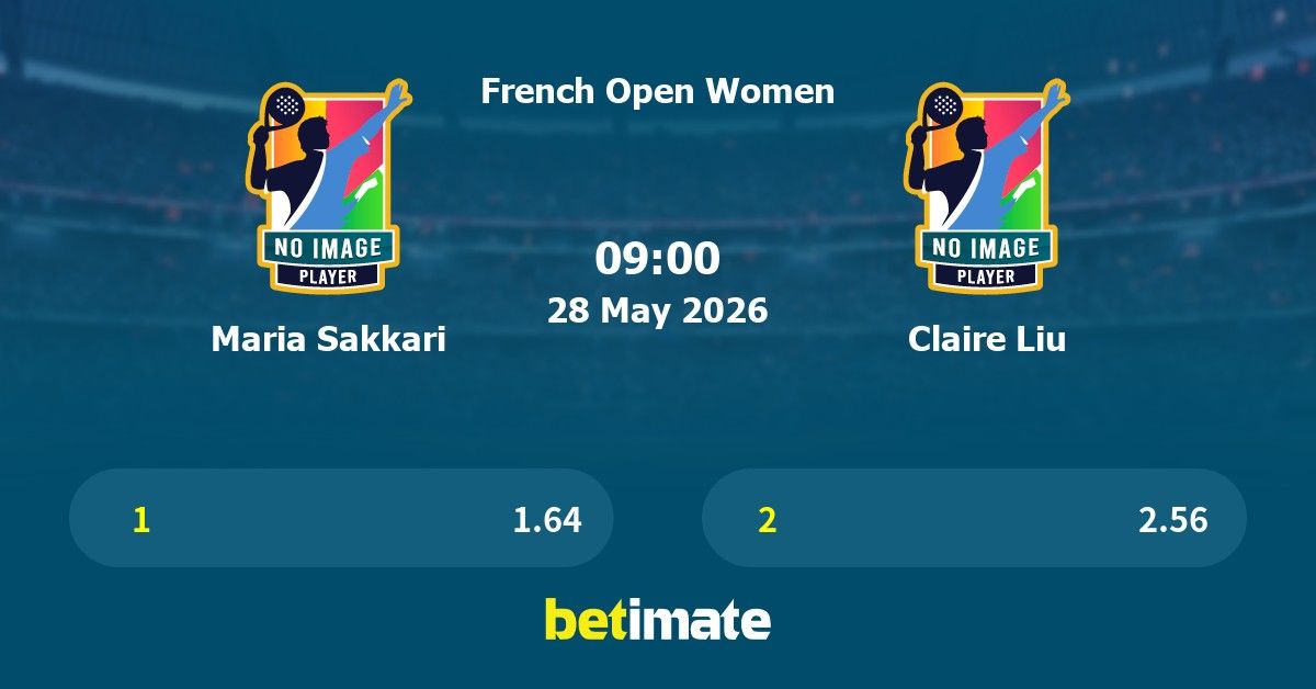 Maria Sakkari vs Claire Liu Prediction, Tennis Odds & Betting Tips 28 ...