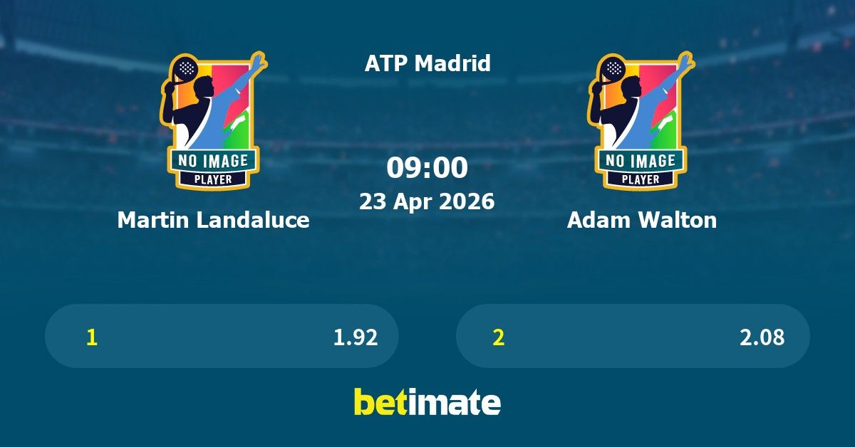 Martin Landaluce vs Adam Walton Prediction, Tennis Odds & Betting Tips ...
