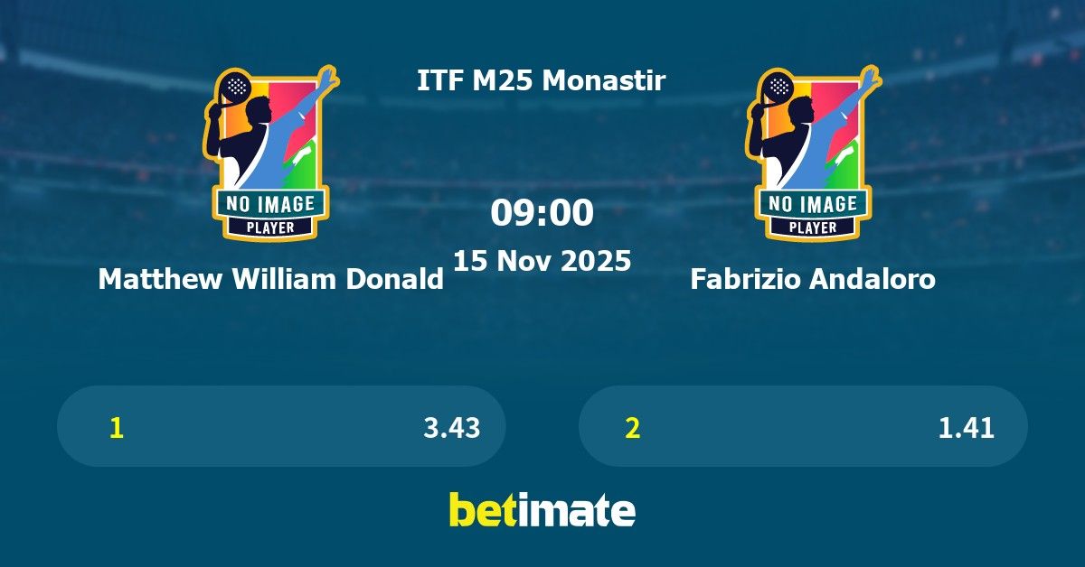 Matthew William Donald vs Fabrizio Andaloro Prediction, Tennis Odds ...