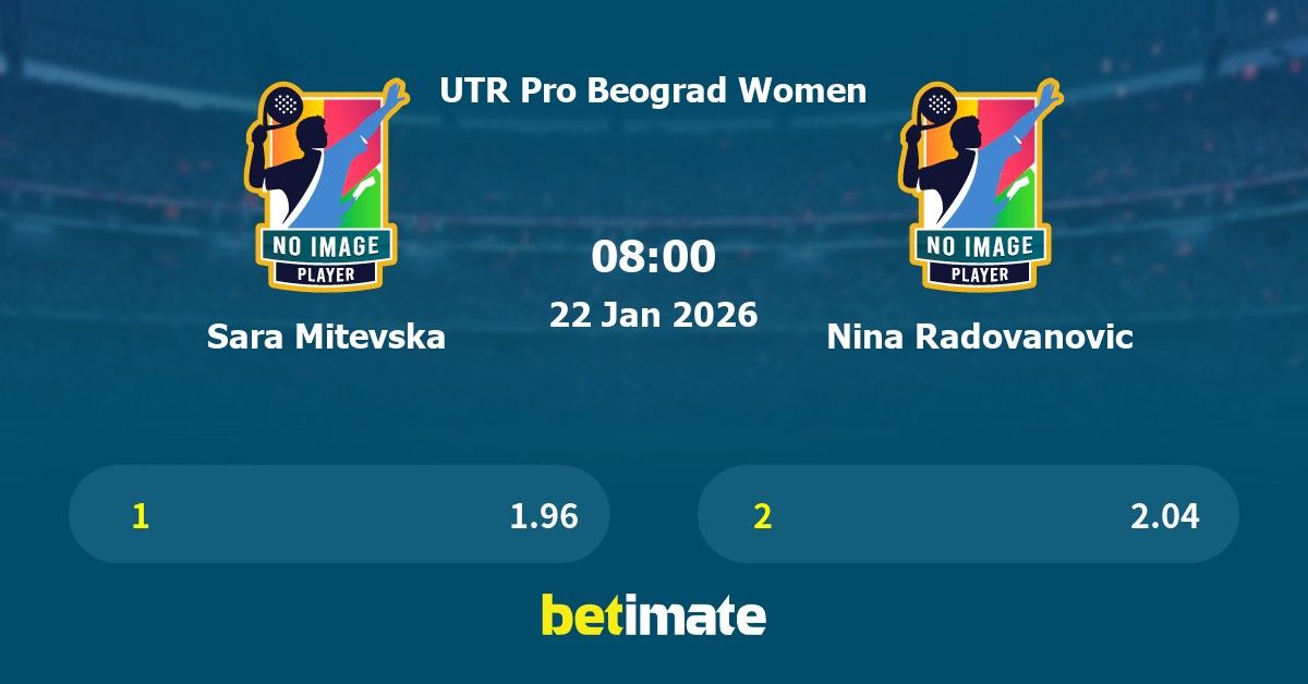 Sara Mitevska vs Nina Radovanovic Prediction, Tennis Odds & Betting Tips 22/01/2026