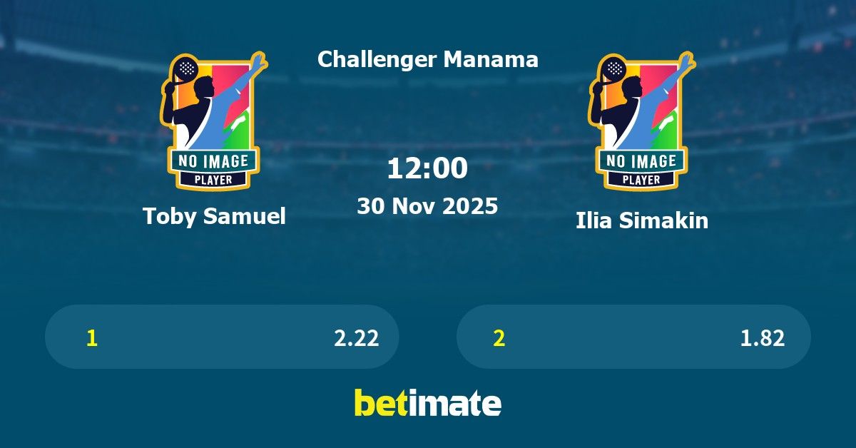 Toby Samuel vs Ilia Simakin Prediction, Tennis Odds & Betting Tips 30 ...