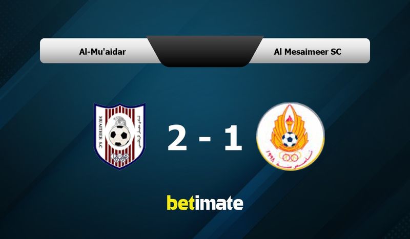 Al-Mu'aidar vs Al Mesaimeer SC Prediction, Odds & Betting Tips 12/30/2025