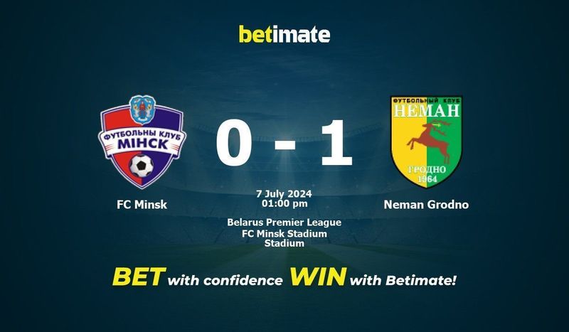 FC Minsk vs Neman Grodno Commentaires et résultats en direct, 07/07 ...