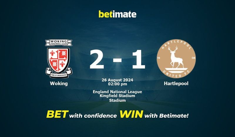 Woking vs Hartlepool Live Commentary & Result, 08/26/2024(England ...