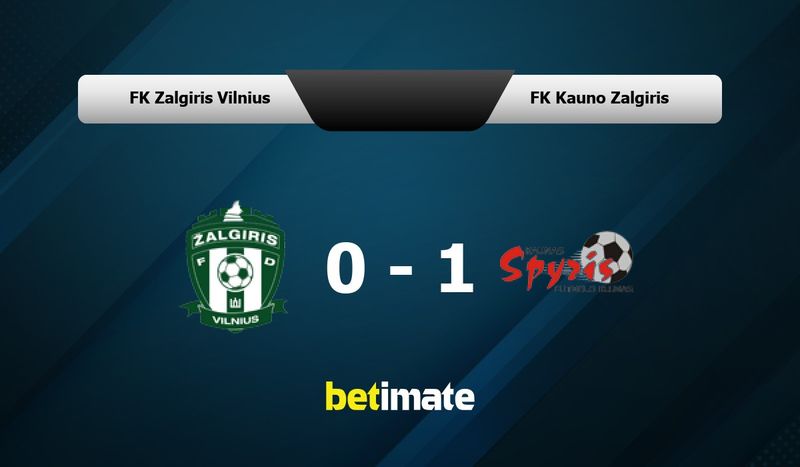 FK Zalgiris Vilnius vs FK Kauno Zalgiris Prediction, Odds & Betting ...