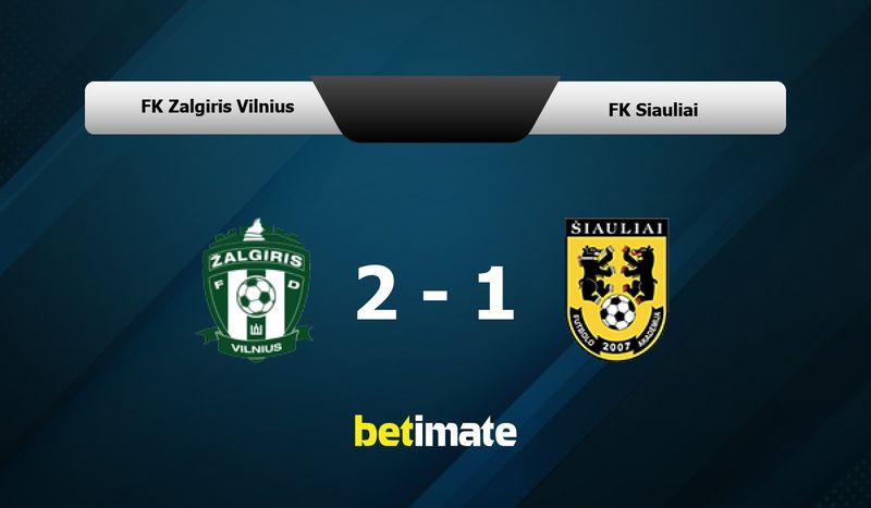 FK Zalgiris Vilnius vs FK Siauliai Prediction, Odds & Betting Tips 10 ...